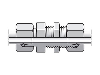 SV25ZS71 EO/EO-2 Straight, Bulkhead Union - 24° Flareless / 24° Flareless